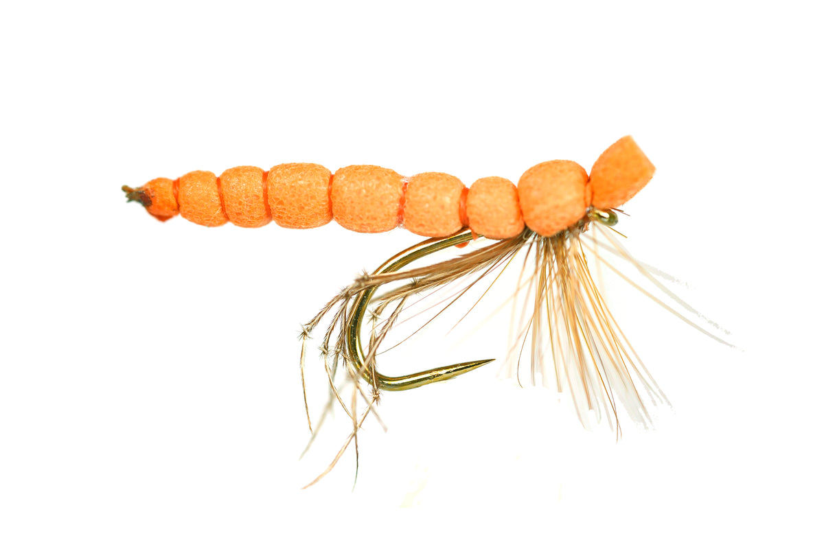 Barbless Mini Fario Foam Daddy Orange | Fario Fly